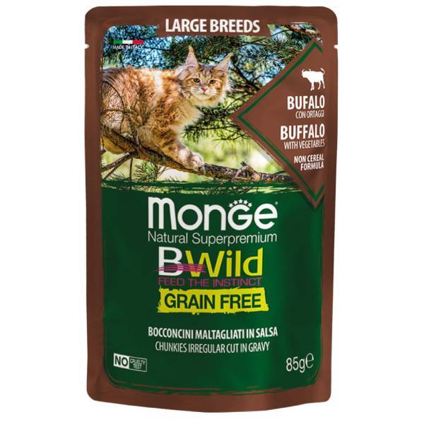 Bwild Cat sos Large Breeds, Buffalo and Vegetables - 85g