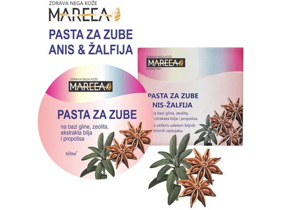 Mareea Pasta za zube Anis Žalfija Bez fluora 75g