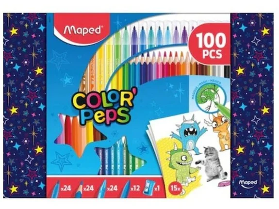 Maped Set za bojenje flomasteri i bojice 100