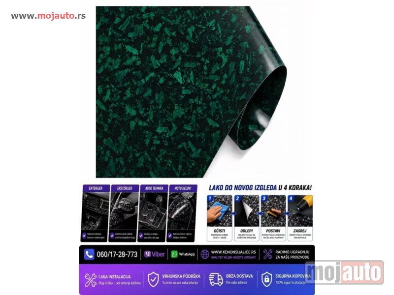 Folija karbon carbon mansory zelena 152cm x 1m