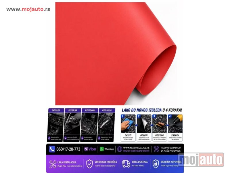 Folija mat crvena 152cm x 1m