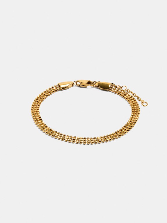 KNIT BRACELET WITH SPHERES - STAINLESS STEEL