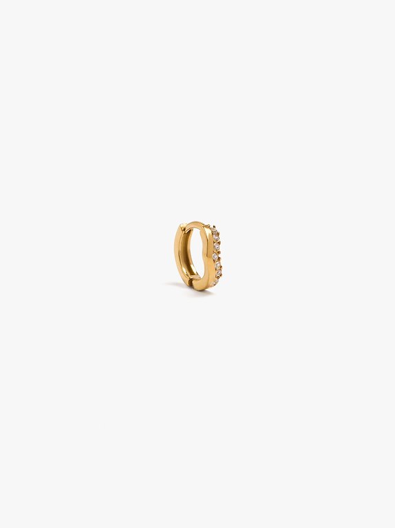 WAVY PIERCING WITH CUBIC ZIRCONIA - STAINLESS STEEL