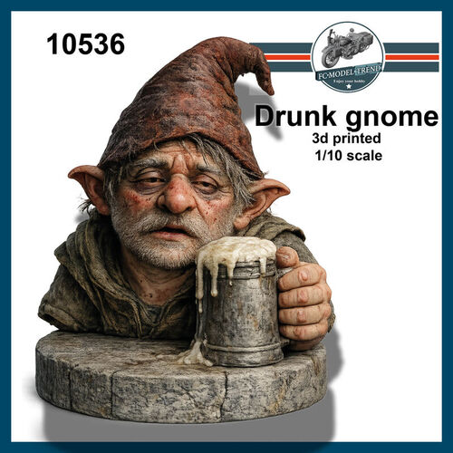 NEW! FC ModelTrend 10536 Drunk Gnome Bust (3D-Printed)
