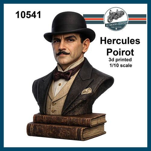 NEW! FC ModelTrend 10541 Hercules Poirot Bust (3D-Printed)