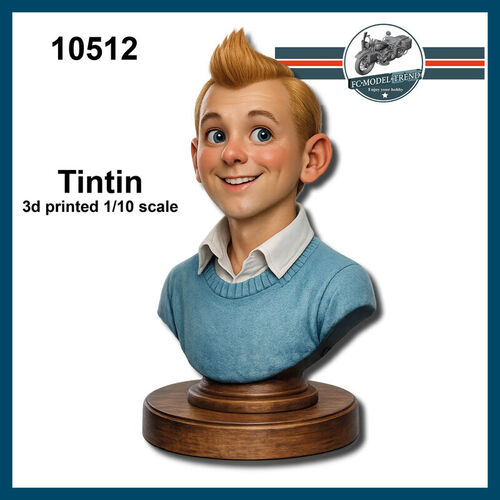 NEW! FC ModelTrend 10512 Tintin Bust (3D-Printed)
