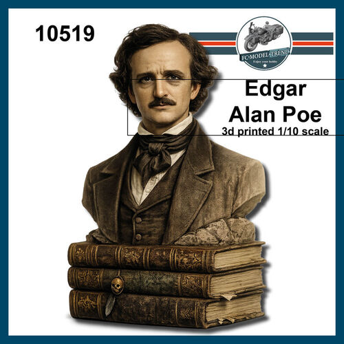 NEW! FC ModelTrend 10519 Edgar Alan Poe Bust (3D-Printed)