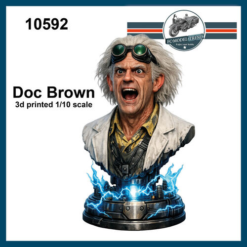 NEW! FC ModelTrend 10592 Doc Brown Bust (3D-Printed)
