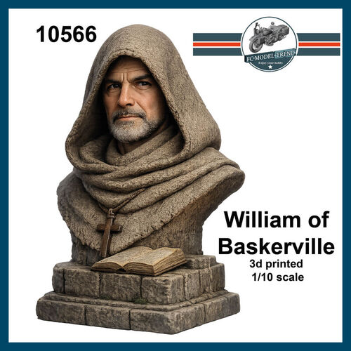 NEW! FC ModelTrend 10566 William of Baskerville Bust (3D-Printed)