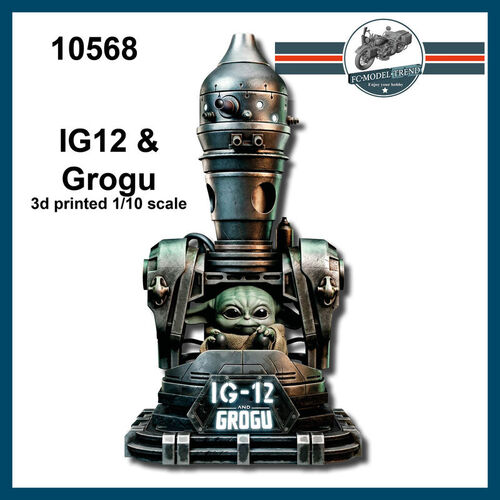 NEW! FC ModelTrend 10568 IG-12 & Grogu Bust (3D-Printed)