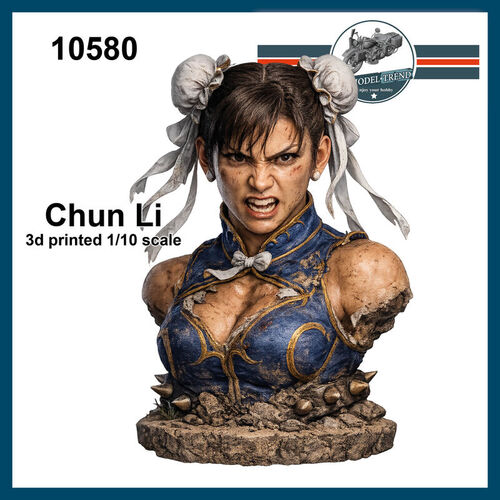 NEW! FC ModelTrend 10580 Chun Li Bust (3D-Printed)