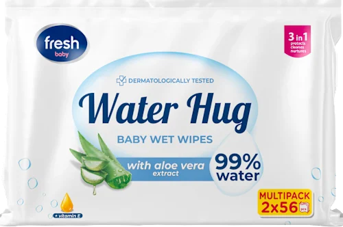 Baby fresh
Water Hug vlažne maramice sa 99% vode, 112 kom