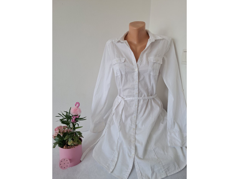 H&M bela poplin haljina-kosulja vel M