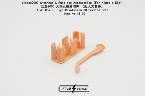 NEW! Fab Scale Fa48170 Dassault Mirage 2000 - Antennas & Fuselage Accessories (for Kinetic Model Kits / 3D-Printed)