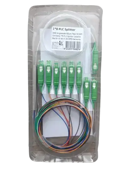 OPTIC-8 PLC Splitter GMB Singlemode 900um Fiber SC/APC conn. 1/8 PLC Splitter Cassette Box for 4G Wi