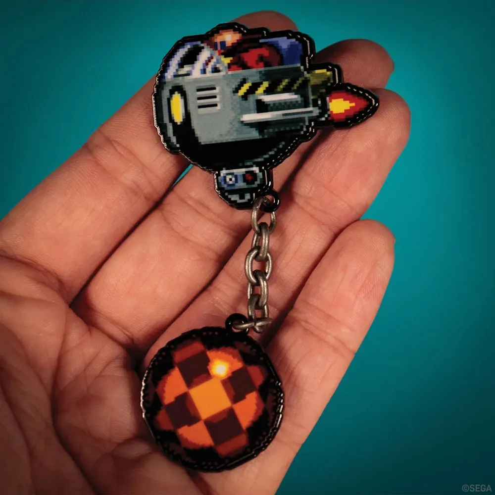 Sonic The Hedgehog - Dr. Eggman Egg Mobile Chained Pin Badge