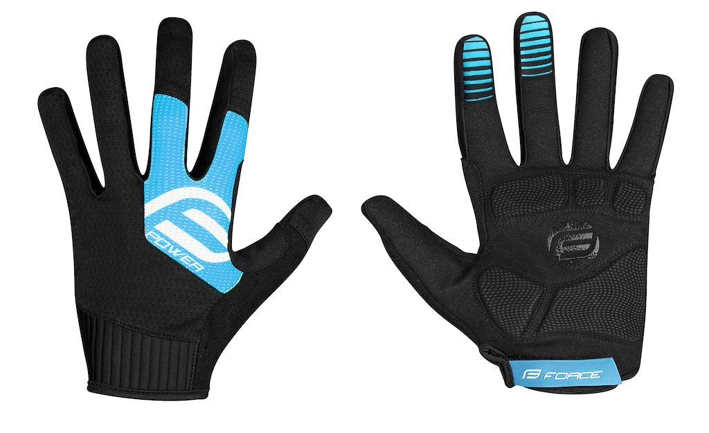 Rukavice FORCE MTB POWER, crno-plave u veličinama M, L ili XL