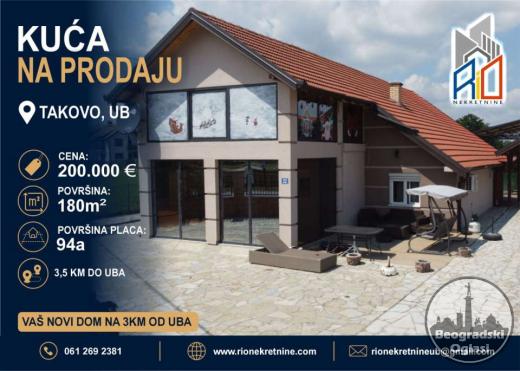 NA PRODAJU! Useljiva kuća u Takovu pored Uba!