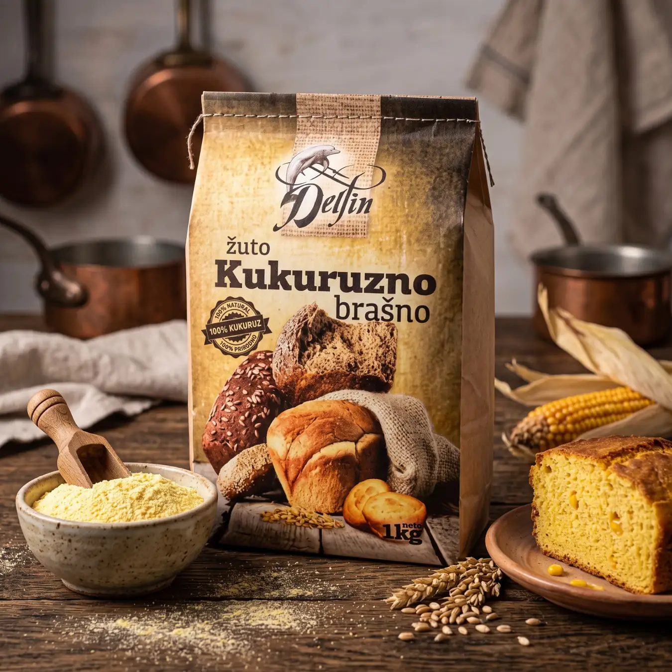 Delfin brašno žuto kukuruzno 1kg