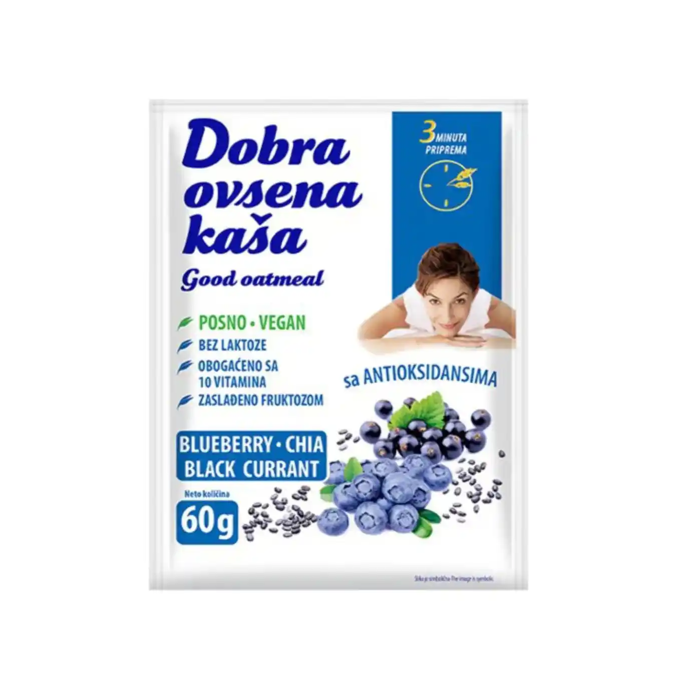 Dobra ovsena kaša chia borovnica 60g