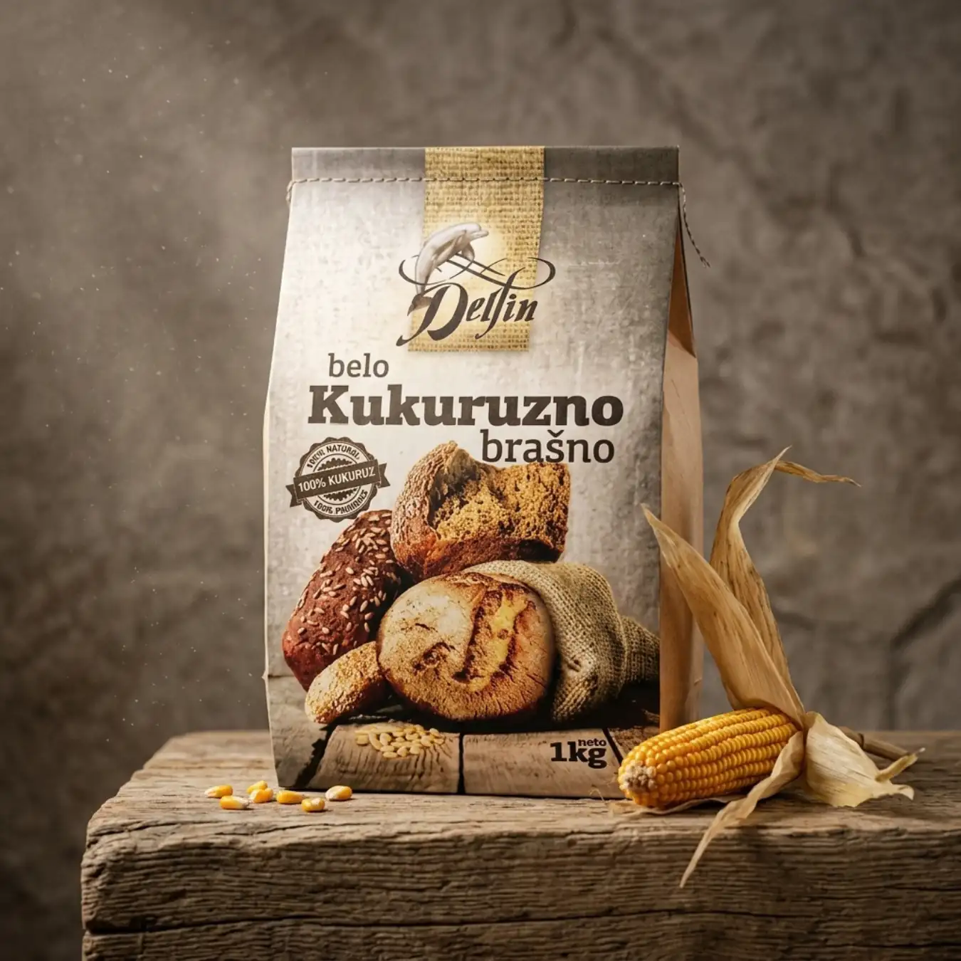 Kukuruzno belo brašno 500g – Delfin