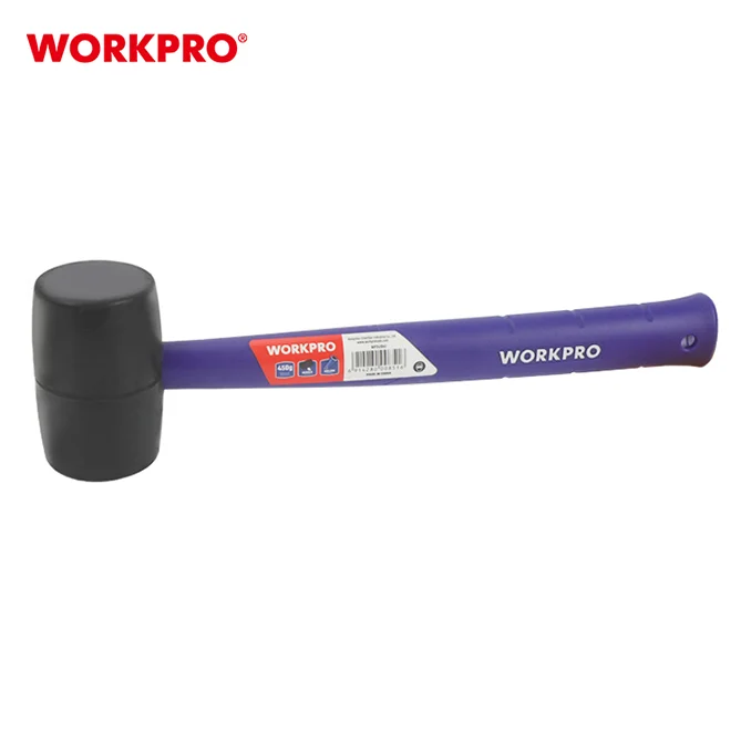 Čekić gumeni (CRNI) sa plastičnom drškom, 450g – WORKPRO WP241041