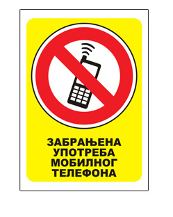 NALEPNICA A7 ZABRANJENA UPOTREBA MOBILNIH TELEFONA 1012