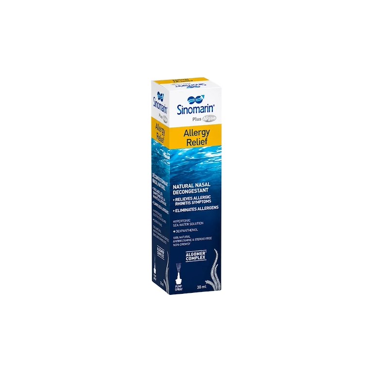 Sinomarin® Plus Algae Allergy Relief Sprej za Nos za Ublažavanje Simptoma Alergije 30 mL