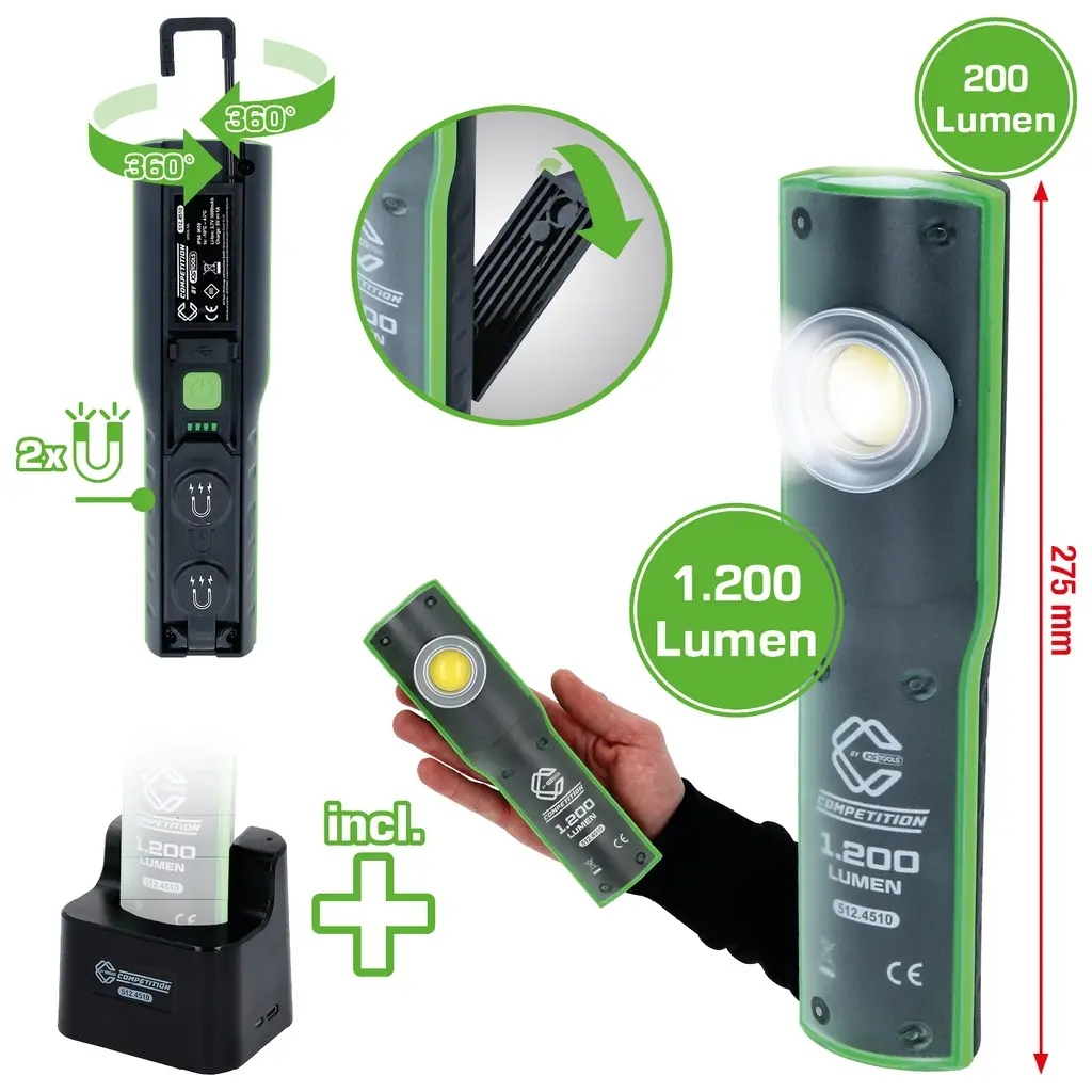 COMPETITION Lampa LED sa prigušivanjem i punjačem