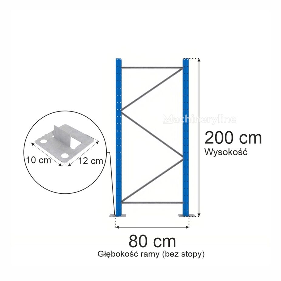 Novi Mega-M Rama Mega-M XR H-200 cm G-80 cm W-8 cm niebieska (w elementach) paletni regal
