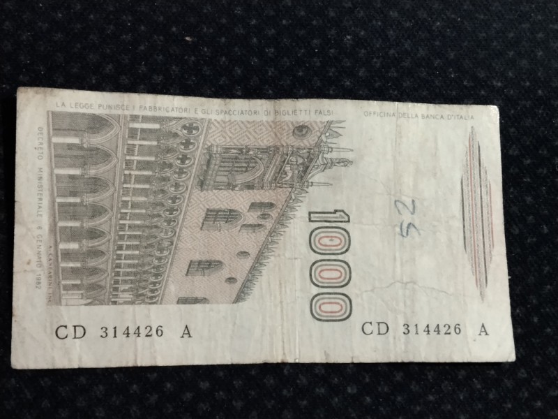 1000 lira 1982 italija