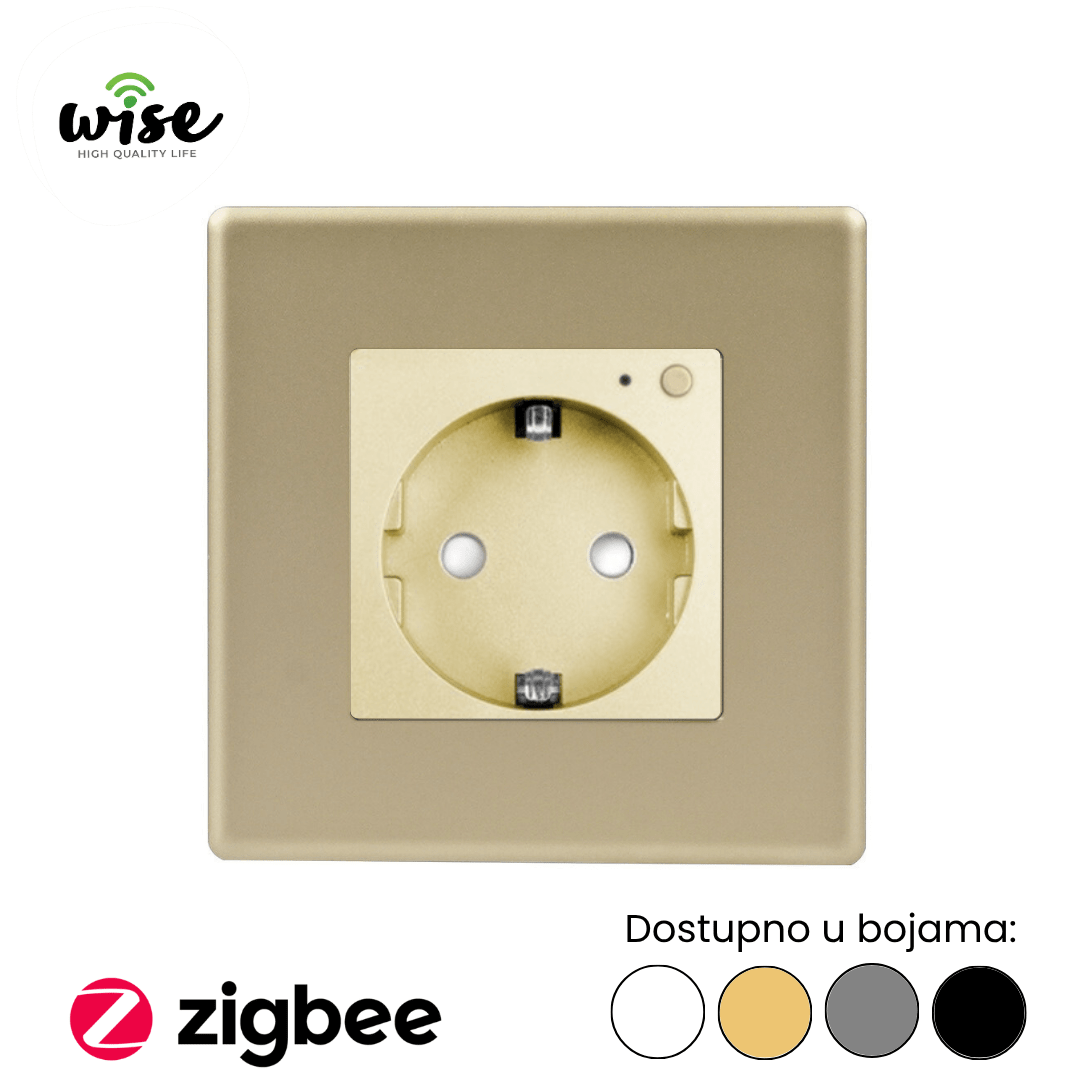 Wise pametna Zigbee utičnica 16A,
ugradna – PVC panel