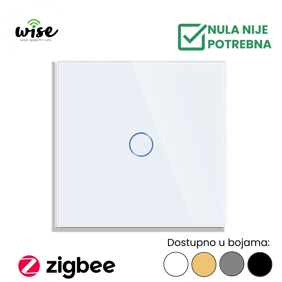Wise Zigbee prekidač SLW
1t,  staklo