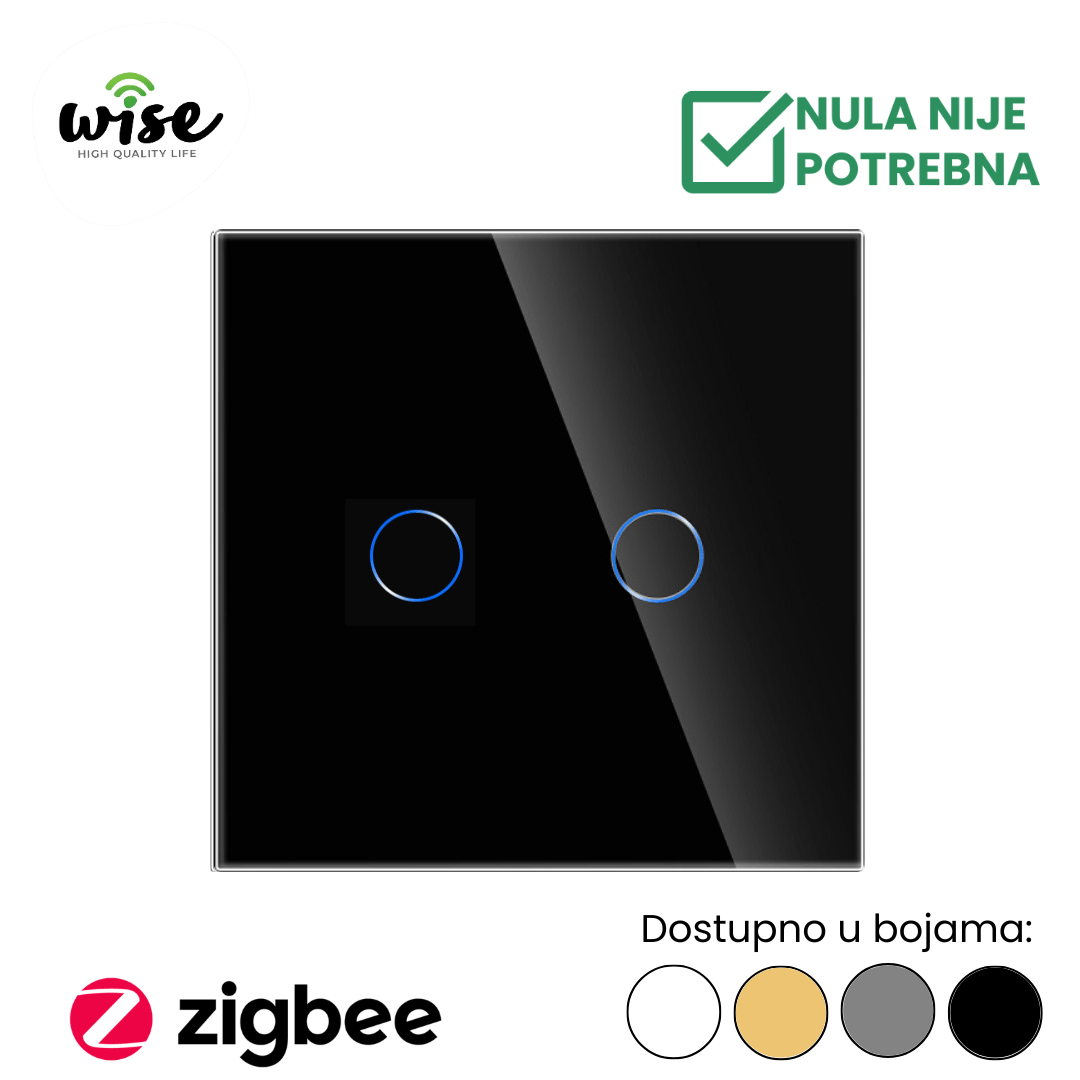 Wise Zigbee prekidač SLW
2t,  staklo