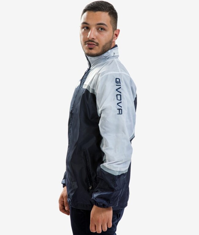 Bunda RAIN JACKET CON MESH ASIA modrá-biela XS