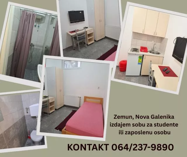 ZEMUN, NOVA GALENIKA, IZDAJEM SOBU