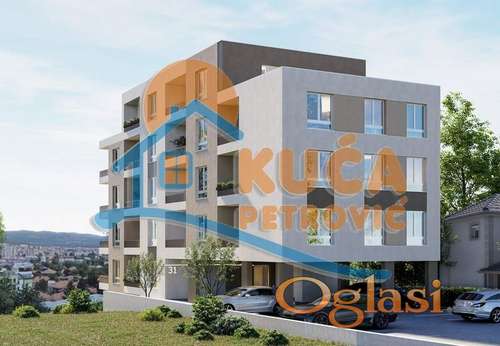 Lux novogradnja Palilula, sa panoramskim pogledom na grad, stan 38.4m2, suteren- prizemlje, sa dvorištem