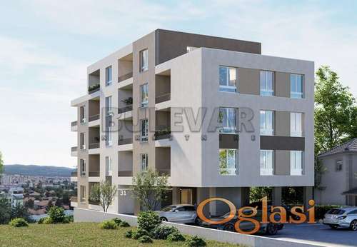 Lux novogradnja Palilula, sa panoramskim pogledom na grad, stan 38.4m2, suteren- prizemlje, sa dvorištem
