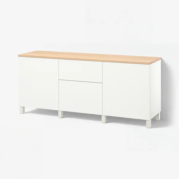 Kombin. odlaganje s fiokama, bela/Lappviken/Stubbarp bela, 180x42x76 cm