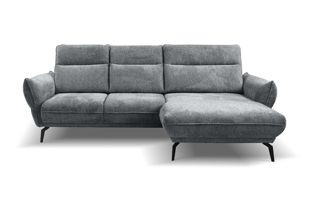Vini ugaona garnitura sa pomičnim naslonima 265x127x88/105 cm siva desna