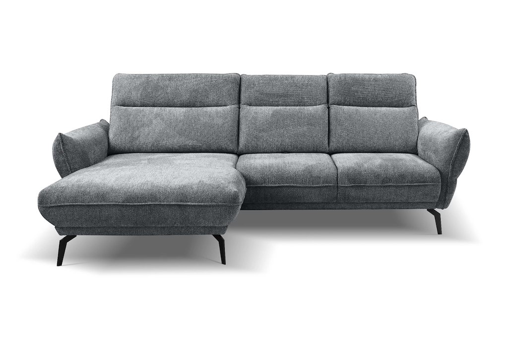 Vini ugaona garnitura sa pomičnim naslonima 265x127x88/105 cm siva leva