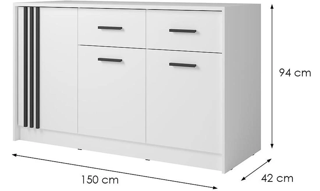 Kanada Cd-24 komoda 150x42x94 bela/crna