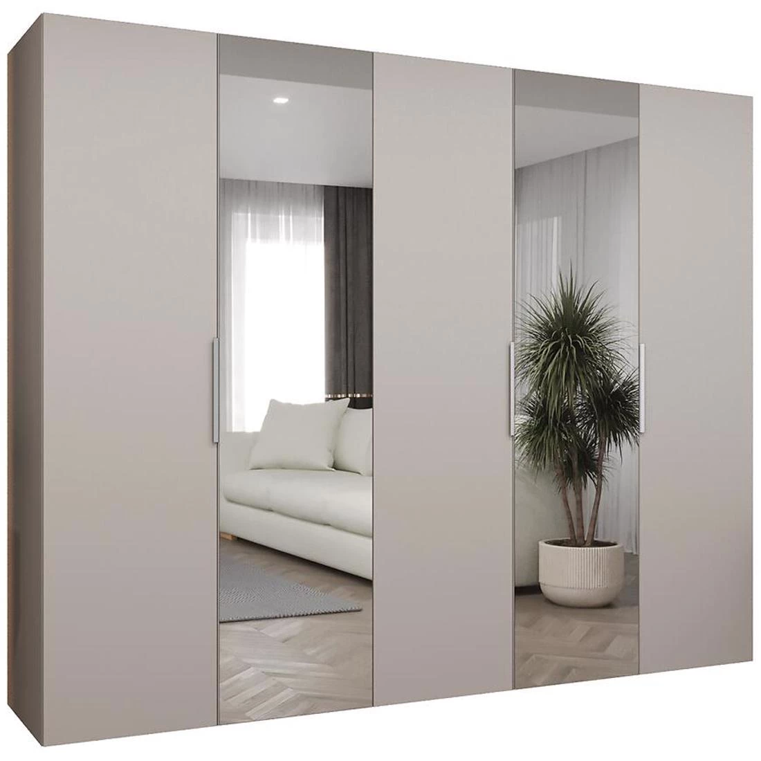 Marbella II garderober 250x50x202 cm kašmir/srebro