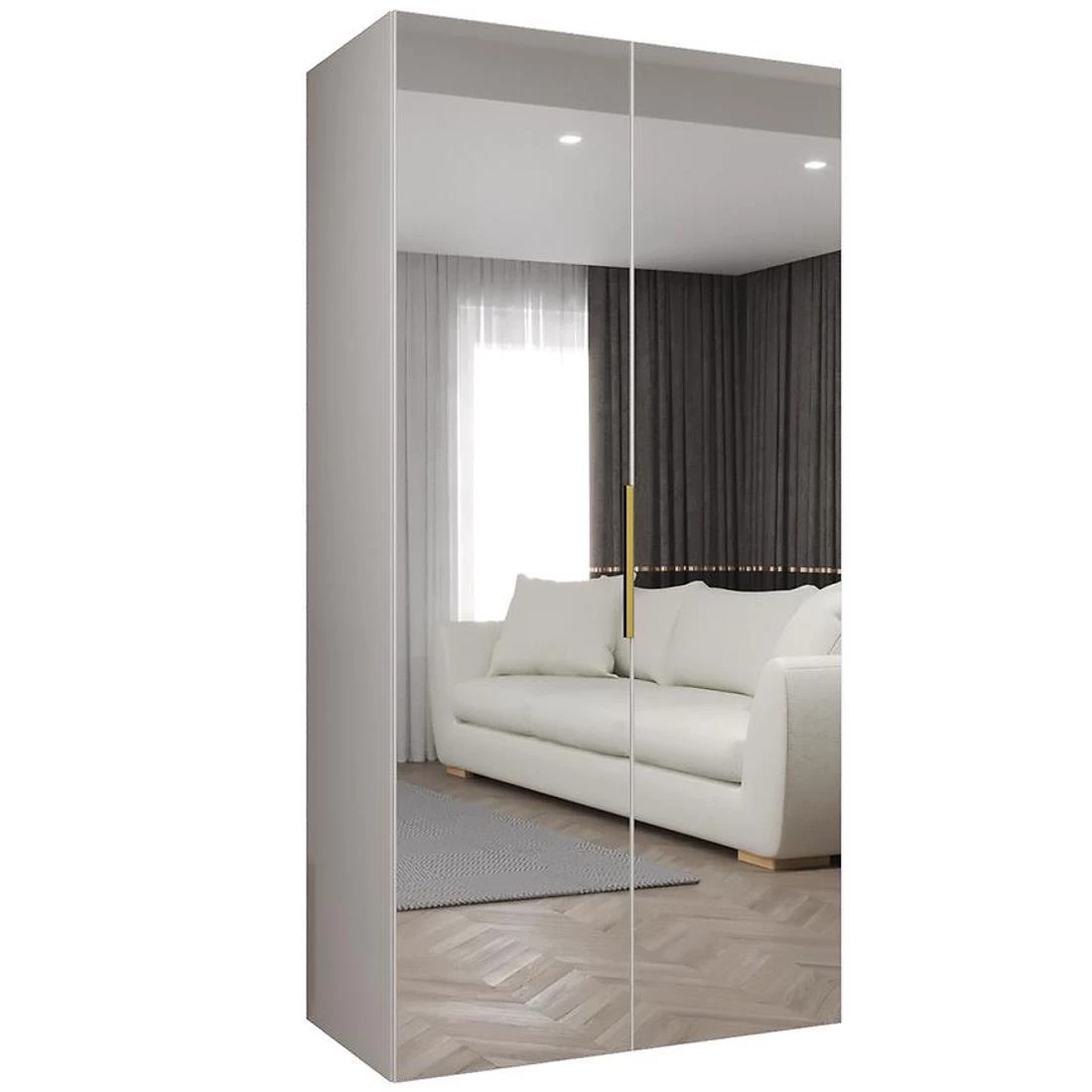 Marbella III garderober 100x50x202 cm bela/zlatna