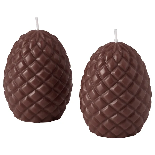 Top sveća bez mirisa, šišarka/smeđa, 8 cm