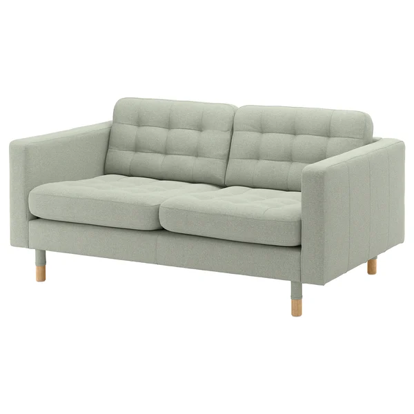 Sofa dvosed, Gunnared svetlozelena/drvo
