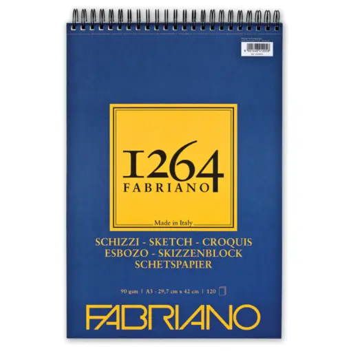 Slikarski Blok za skiciranje Fabriano 1264 Sketch A5 90 g 60 listova spiralni 19100636