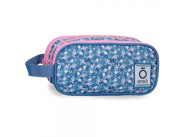 Ženski neseser sa 3 pregrade Enso Fleur blue 98747