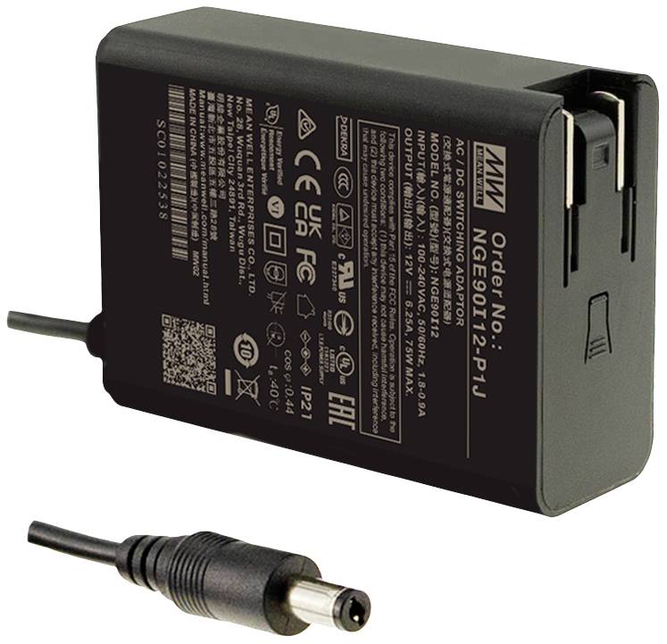 MEAN WELL NGE90I55-P1J adapter za napajanje sa fiksnim naponom 370 V → 55 V/DC 90,2 W šuplji utikač 5,5/2,1