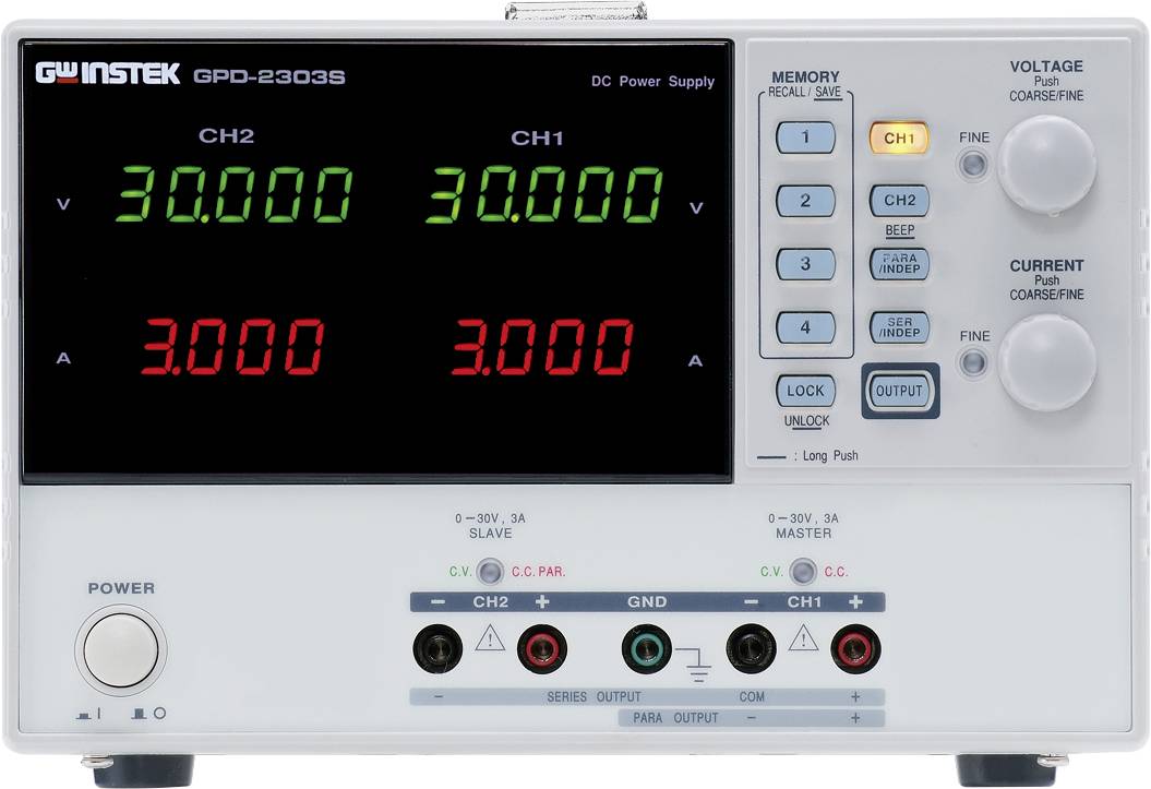 GW Instek GPD-3303S laboratorijsko napajanje sa podesivim naponom 115 V/AC, 230 V/AC → 30 V/DC 3 A 195 W (512589)